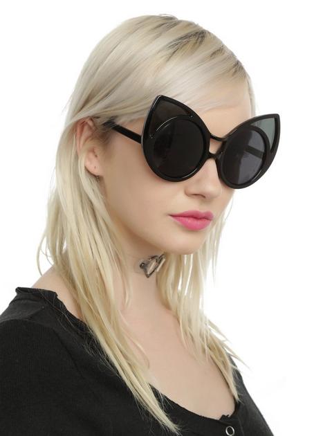 Black Cat Ear Round Sunglasses Hot Topic