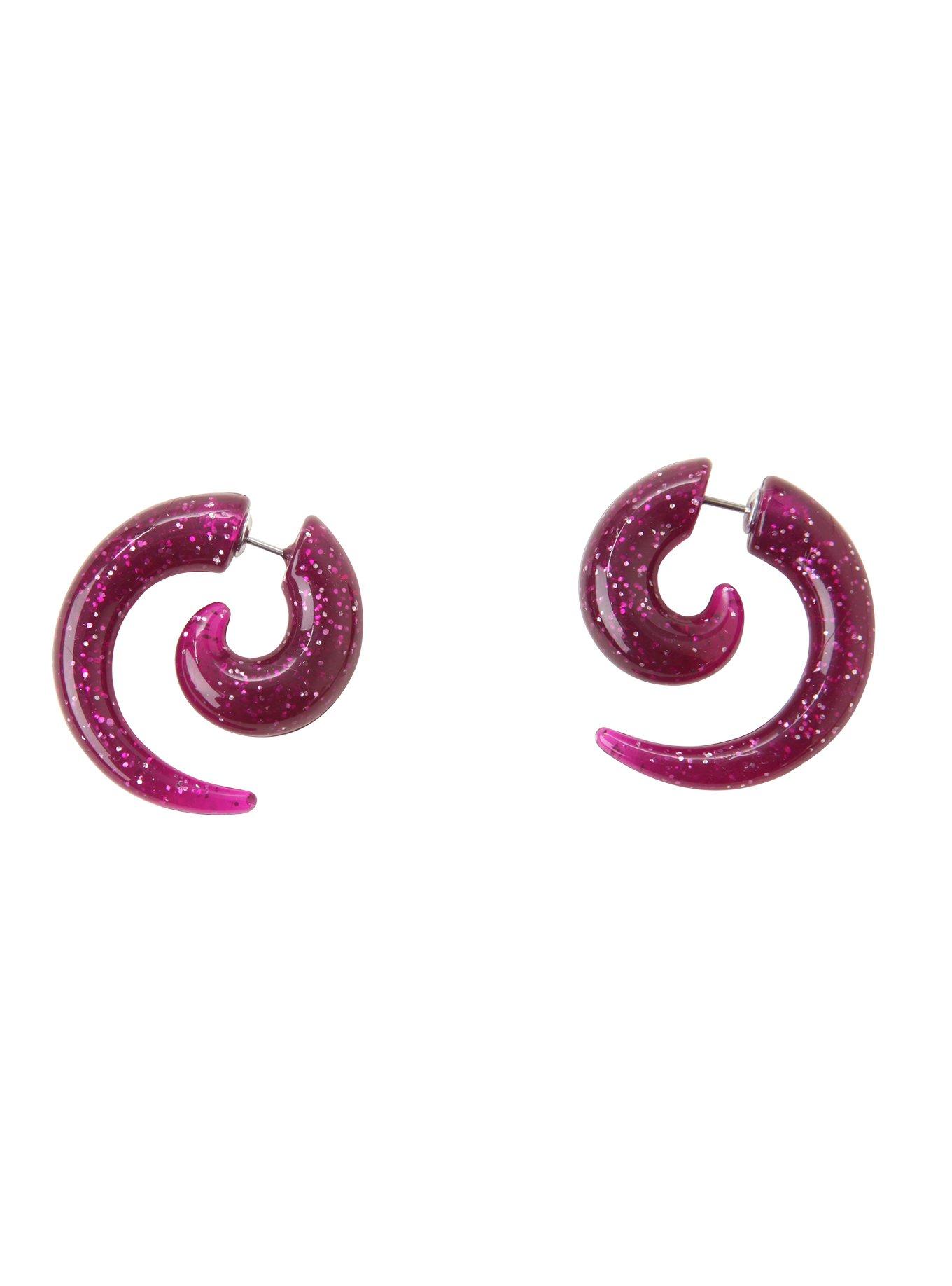 Purple Glitter Faux Spiral Pincher 2 Pack | Hot Topic