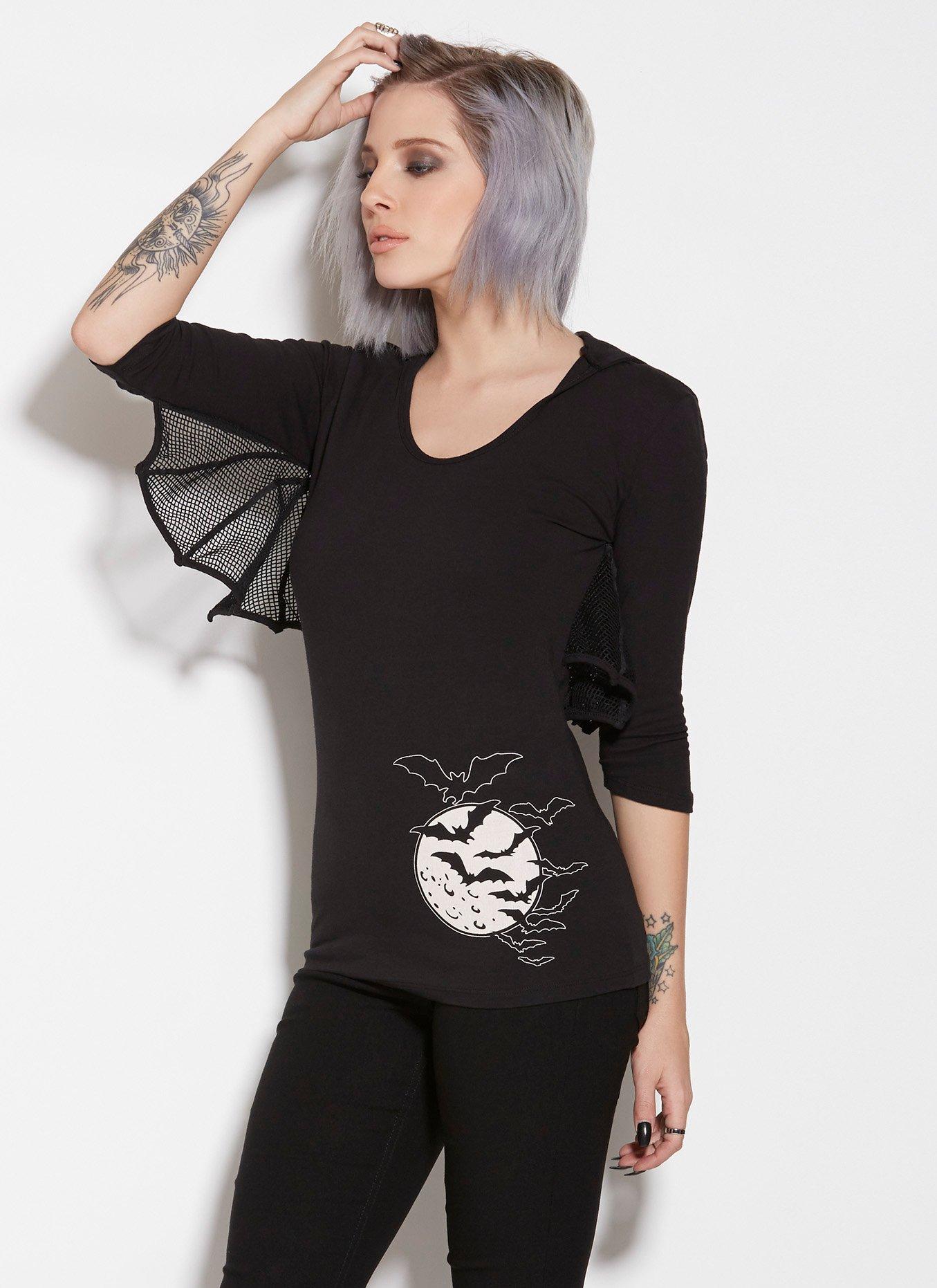 Bat Wing Hooded Tunic Top | Hot Topic