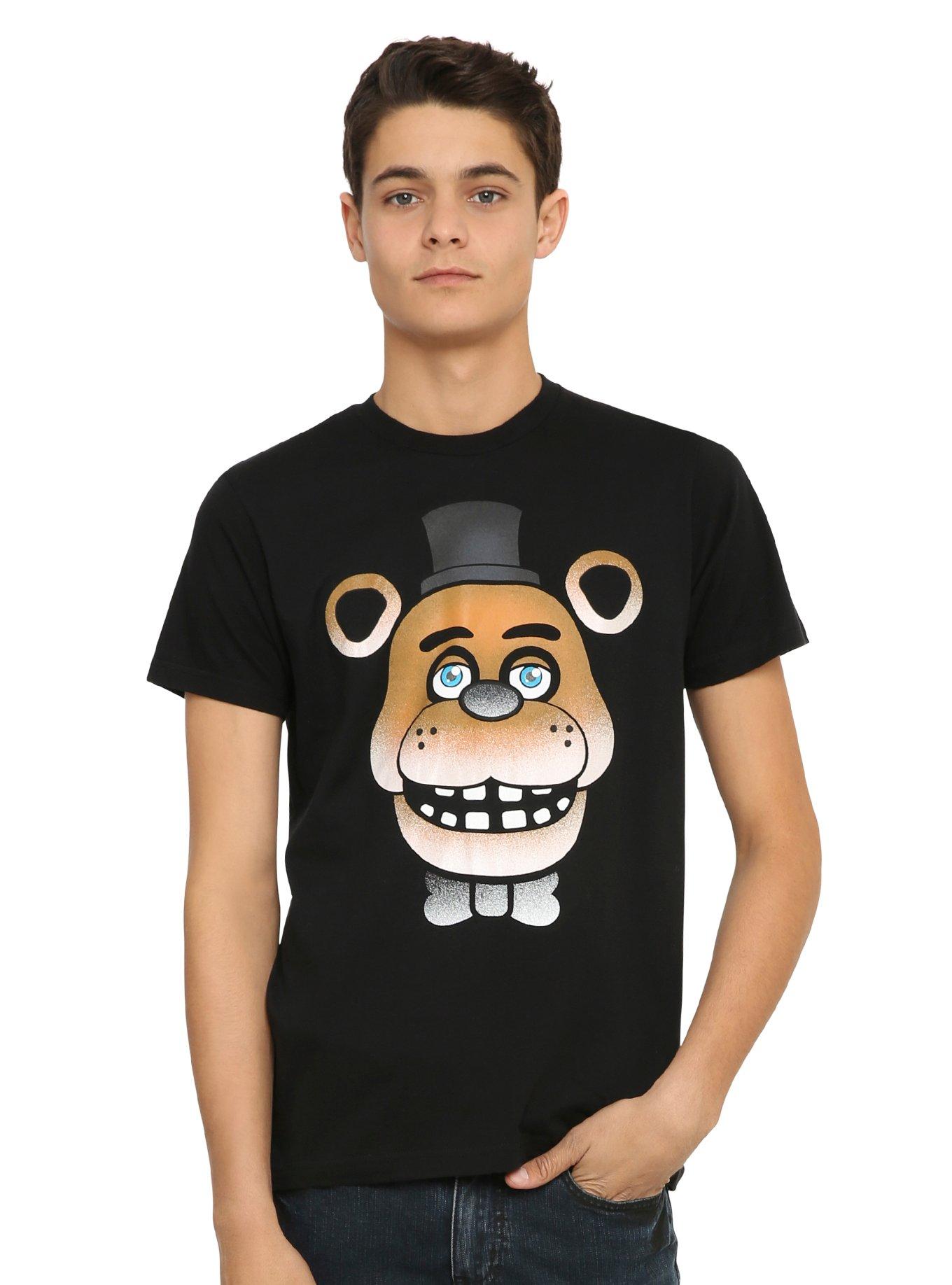 Five Nights At Freddys Freddy Fazbear Glow In The Dark Face T Shirt