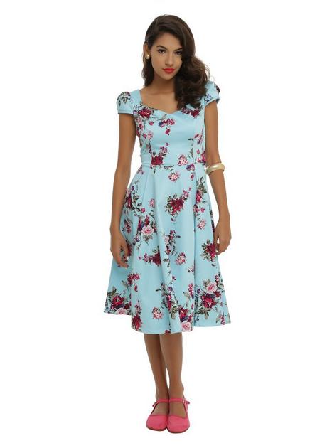 Blue Floral Retro Dress | Hot Topic