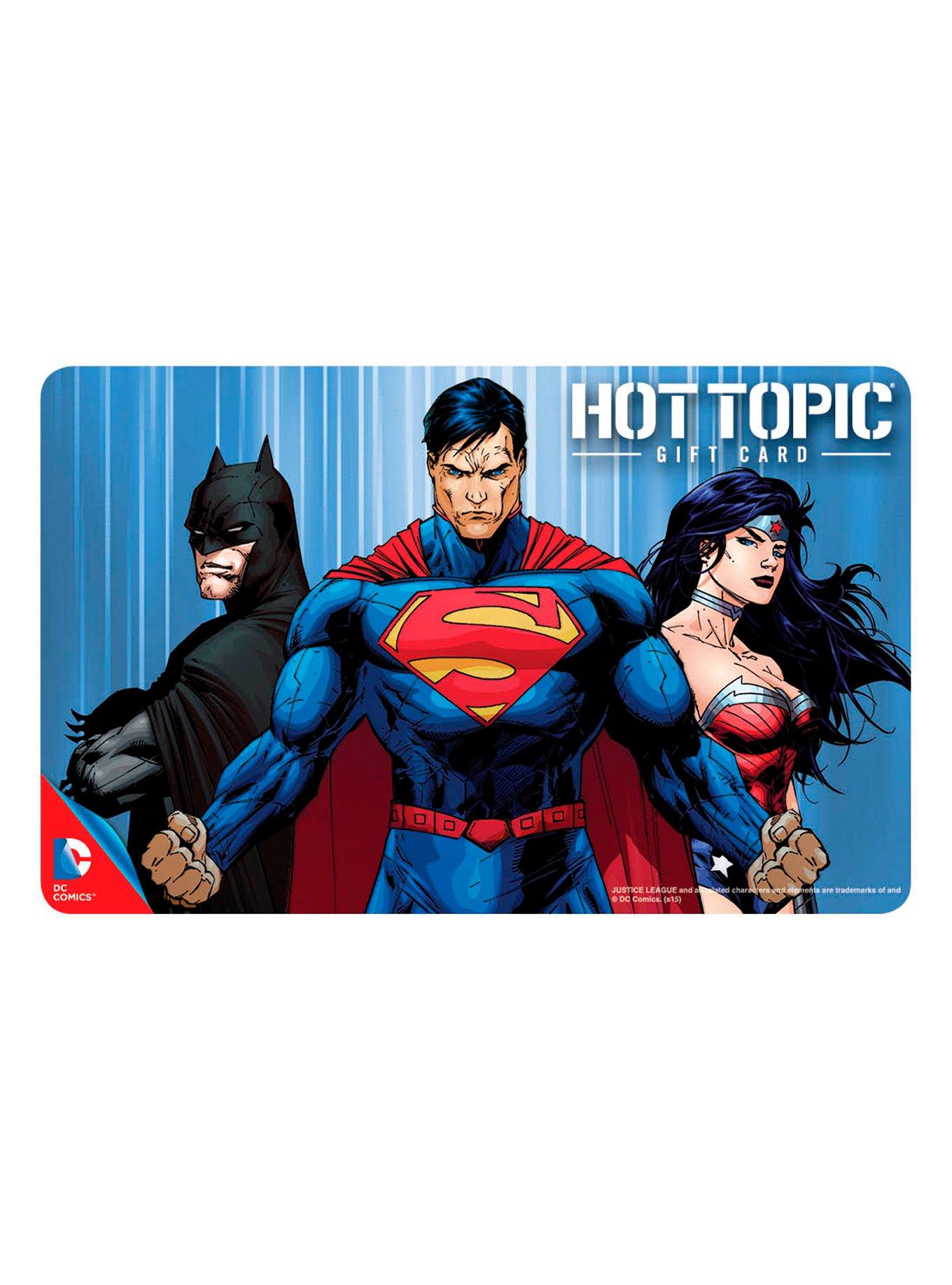 DC Comics Trio $10 Gift Card | Hot Topic