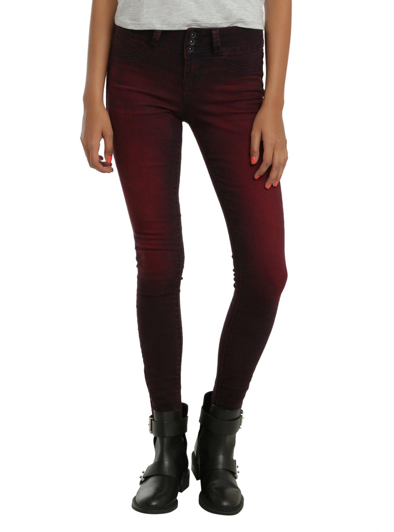 Blackheart Red Wash Super Skinny Jeans | Hot Topic