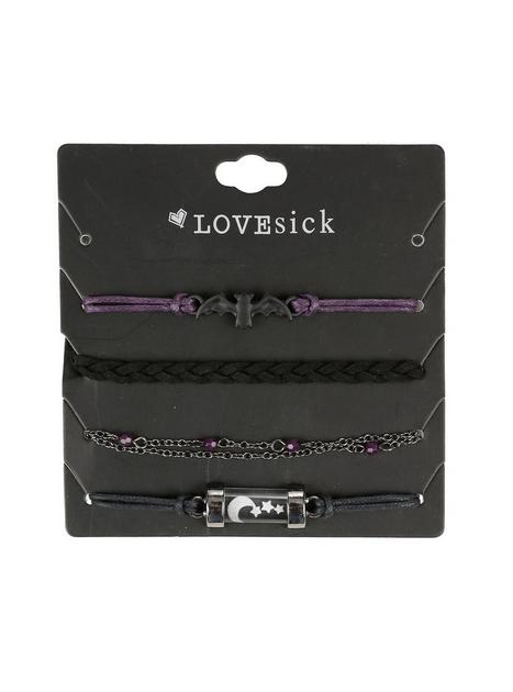 Bat Vial Black & Purple Bracelet Set | Hot Topic