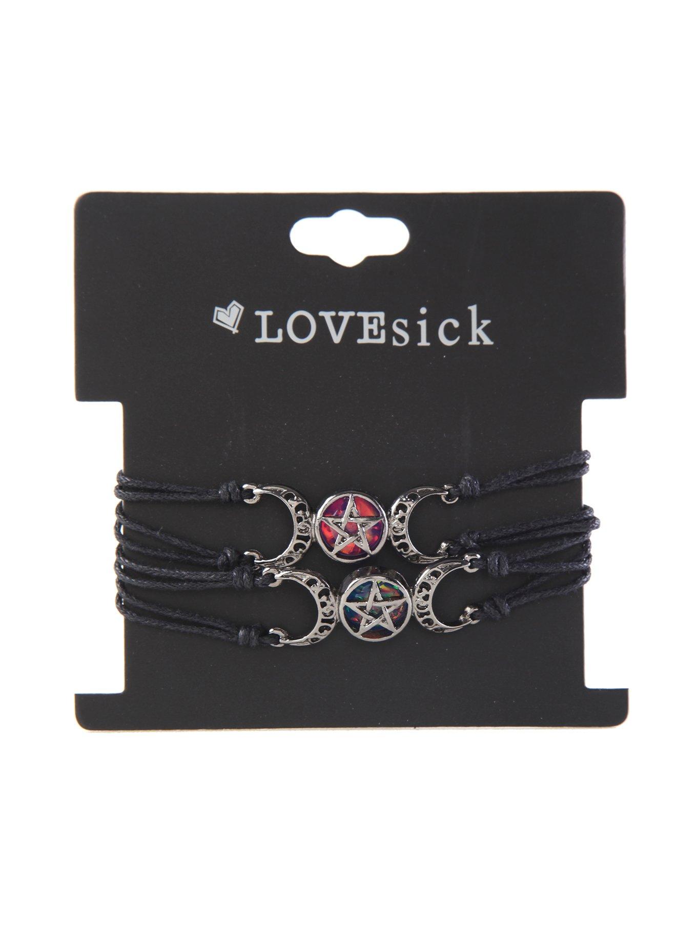 Filigree Half-Moon & Pentagram Cord Bracelet Set | Hot Topic