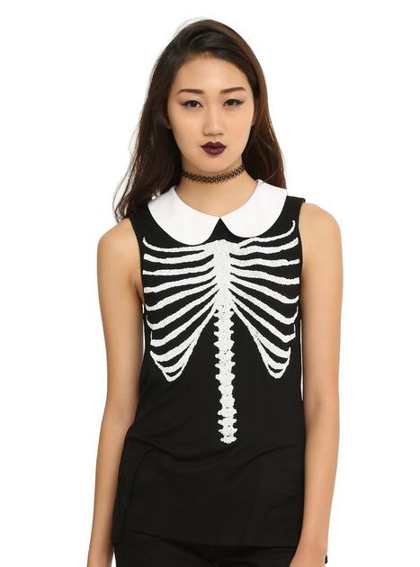 Caviar Bead Rib Cage Collar Top | Hot Topic