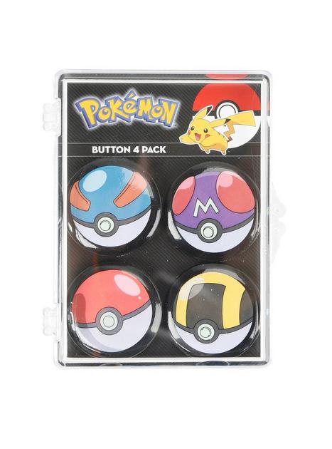 Pokemon Poke Ball Pin 4 Pack | Hot Topic