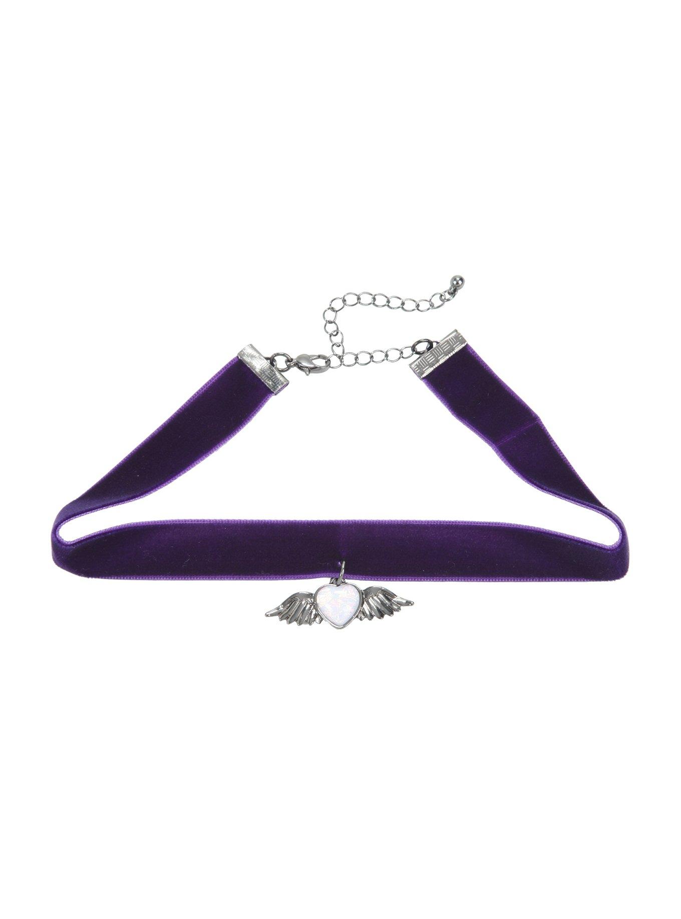 Heart & Wings Purple Choker | Hot Topic