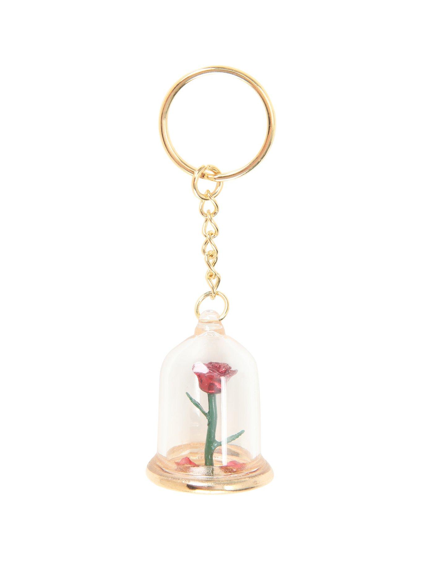 Disney Beauty And The Beast Enchanted Rose Key Chain | Hot Topic