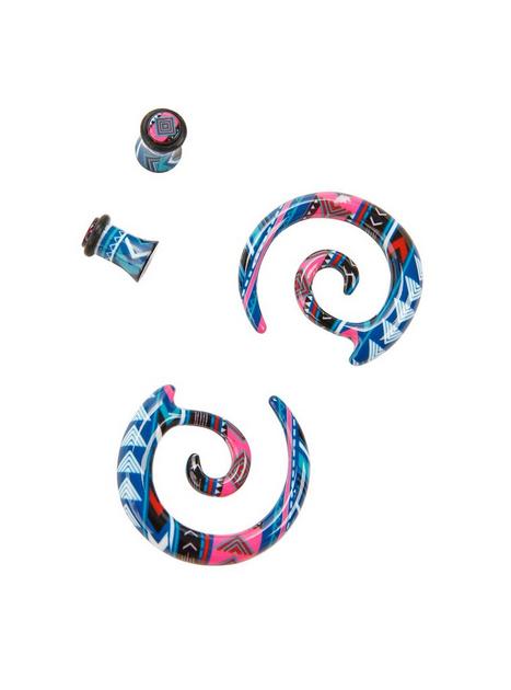 Acrylic Aztec Spiral Pincher & Plug 4 Pack | Hot Topic