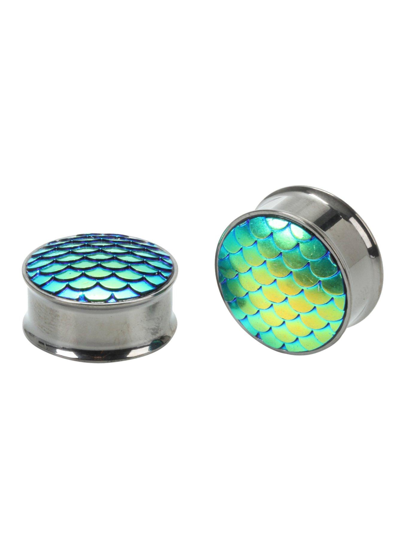 Steel Multicolor Dragon Scale Plug 2 Pack | Hot Topic