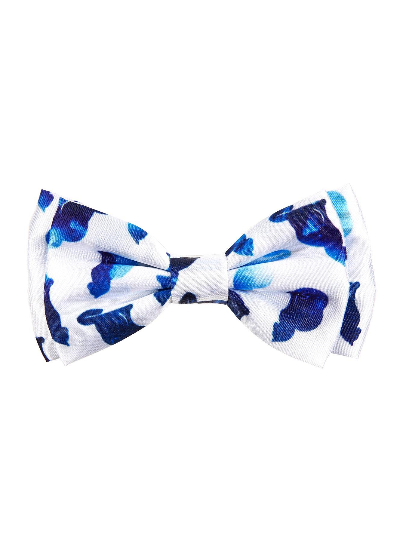 White Satin Blue Cat Hair Bow | Hot Topic