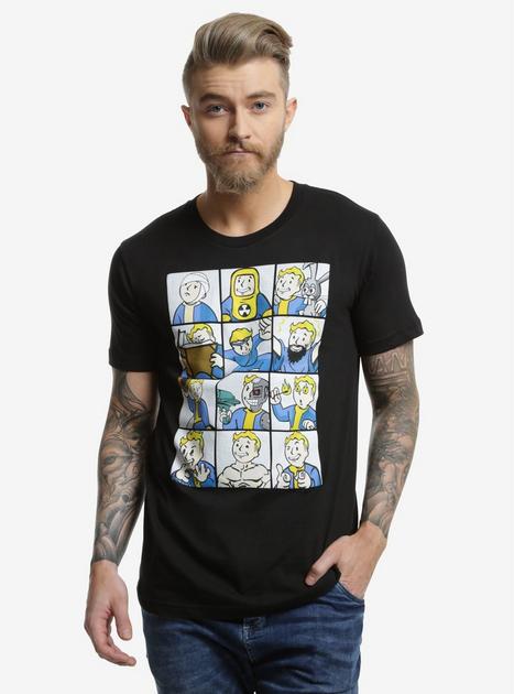 Fallout The Many Faces Of Vault Boy T-Shirt | BoxLunch
