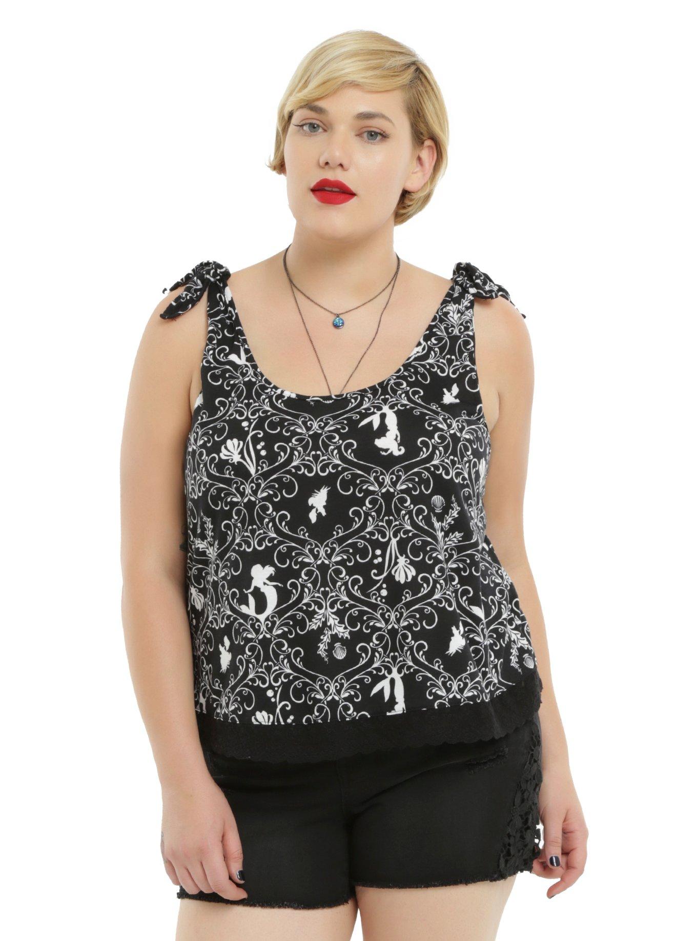 Disney The Little Mermaid Damask Knotted Girls Tank Top Plus Size Hot