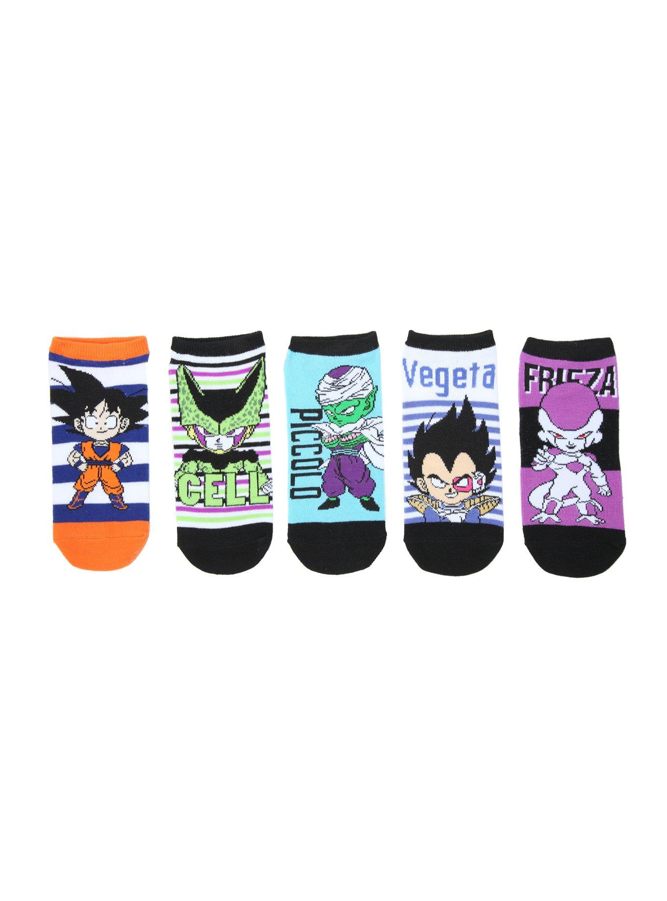 Dragon Ball Z Stripes No-Show Socks 5 Pair | Hot Topic