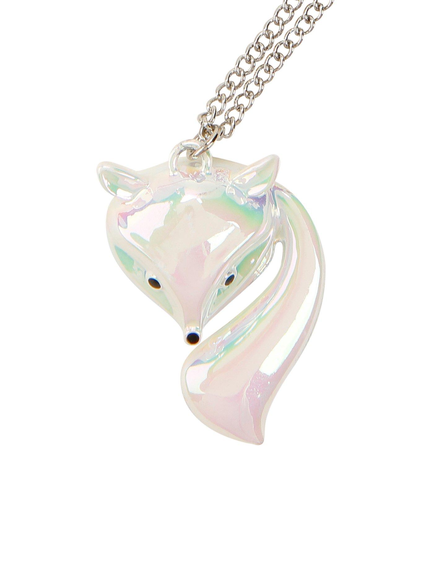 Blackheart Opal Fox Necklace | Hot Topic