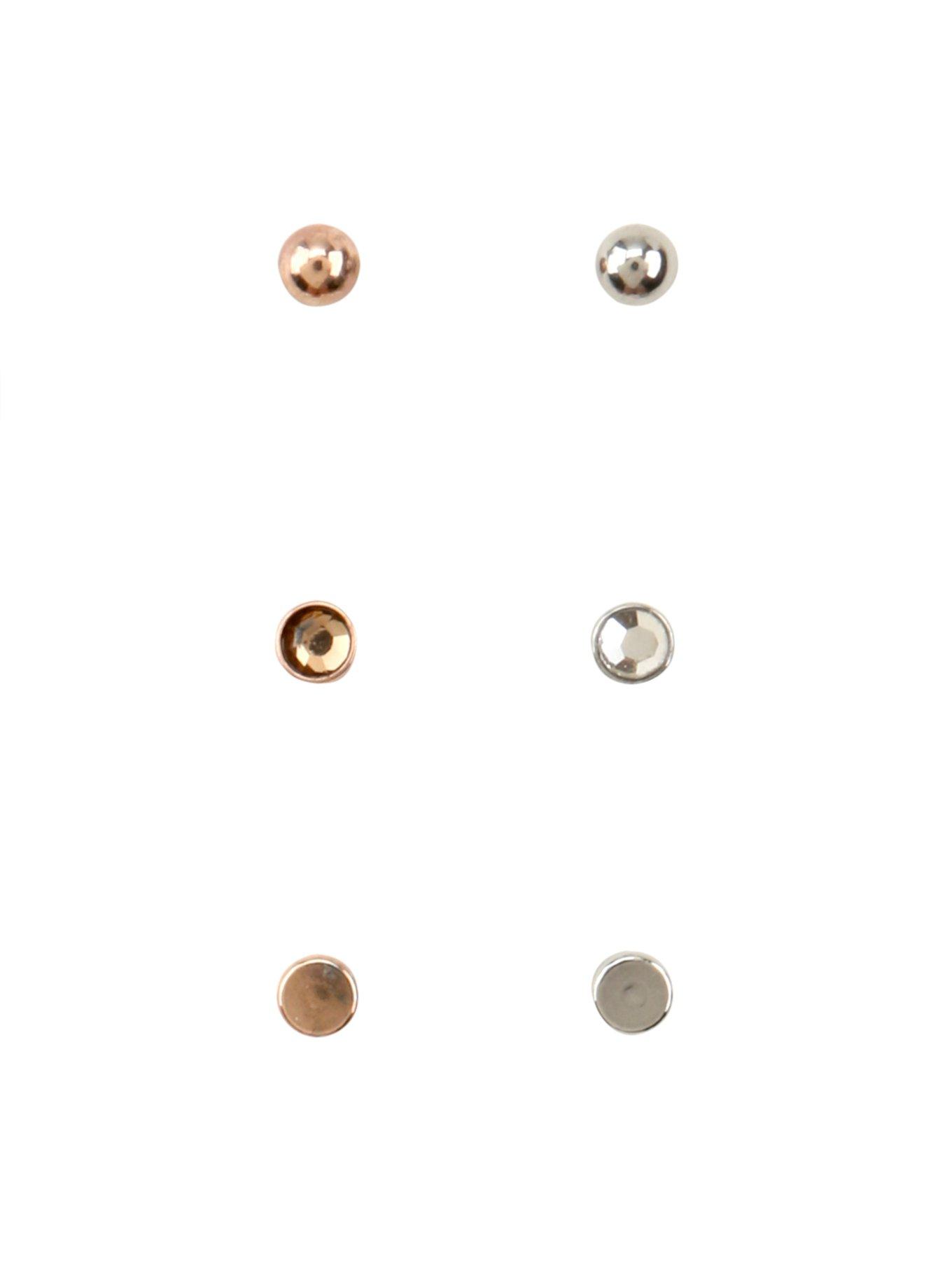 Steel Gold & Silver Basic Nose Stud Pack | Hot Topic