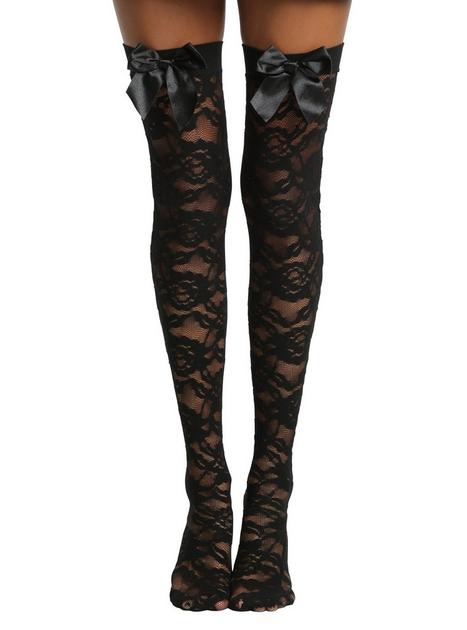Blackheart Lace 3d Bow Thigh Highs Hot Topic