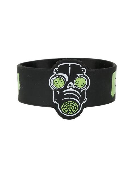 Green Day Gas Mask Die-Cut Rubber Bracelet | Hot Topic