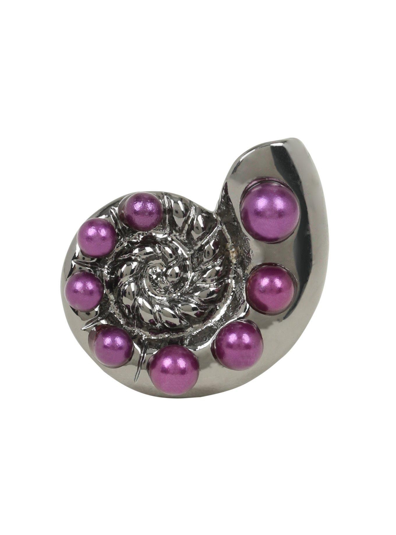 Disney The Little Mermaid Silver & Purple Shell Ring | Hot Topic