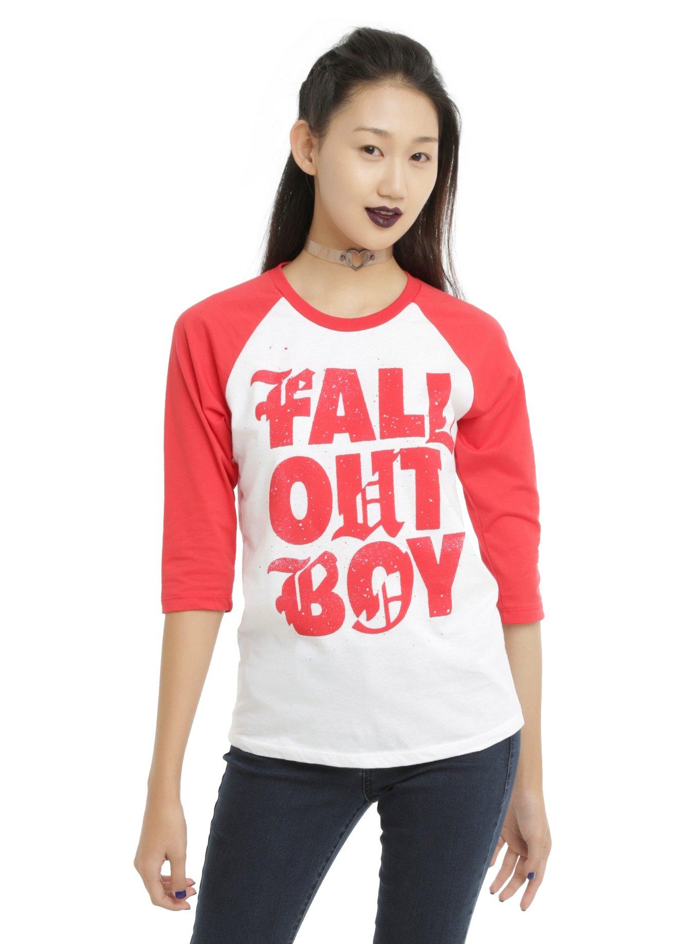 Fall Out Boy Red Logo Girls Raglan | Hot Topic