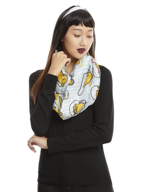 Gudetama Blue Pinstripe Viscose Scarf | Hot Topic