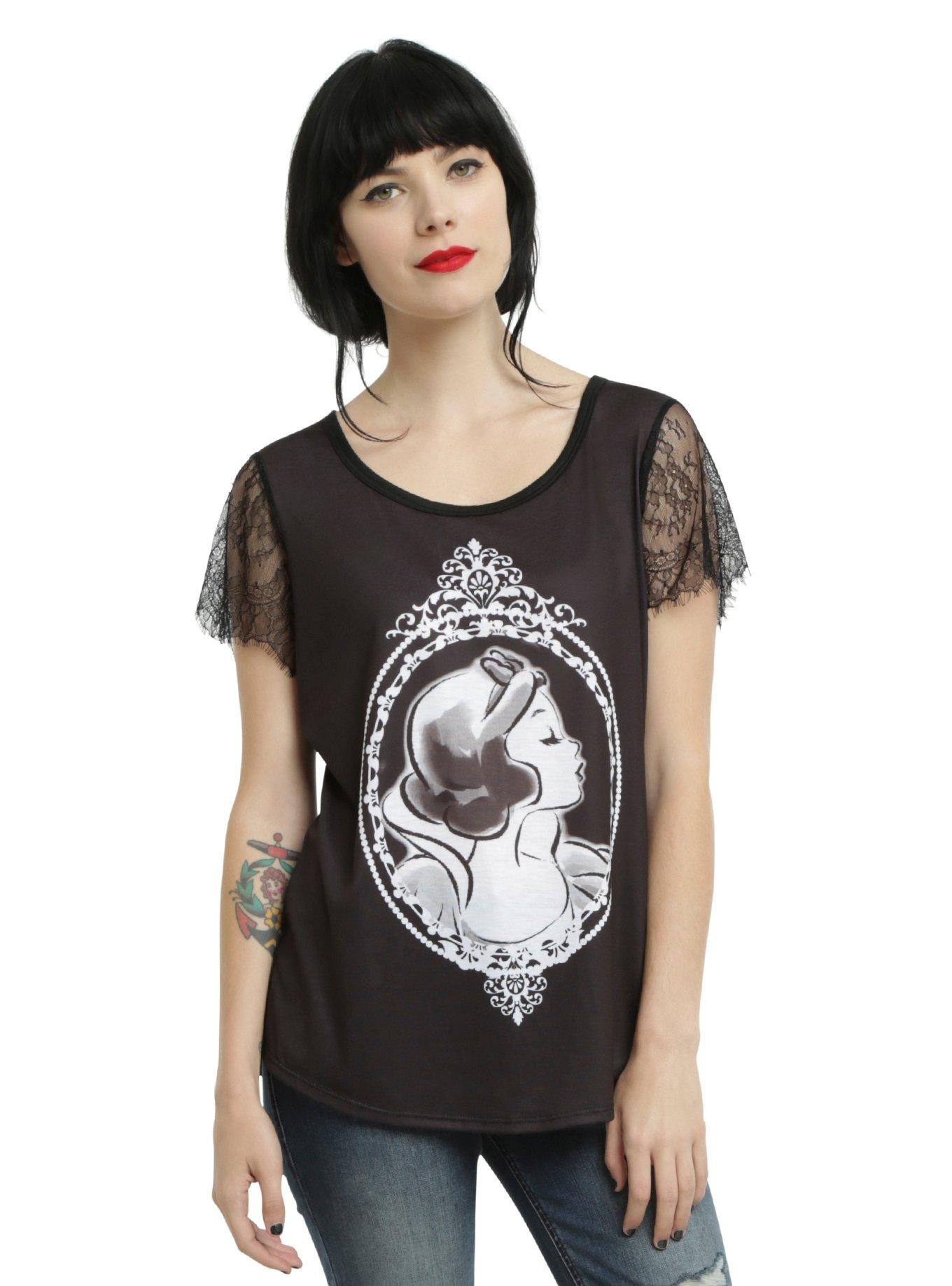 Disney Snow White Lace Sleeve Girls T-Shirt | Hot Topic
