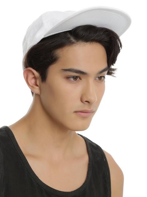 White Curve Brim Ball Cap | Hot Topic