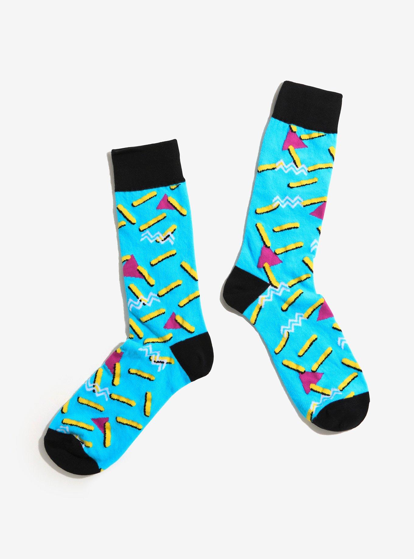 80s Abstract Blue Crew Socks | BoxLunch
