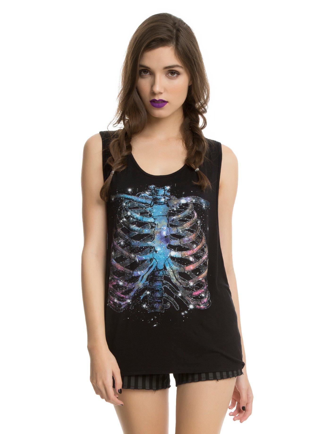 Galaxy Rib Cage Drop Arm Girls Tank Top | Hot Topic