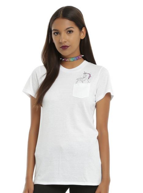 Unicorn Girls Pocket T-Shirt | Hot Topic