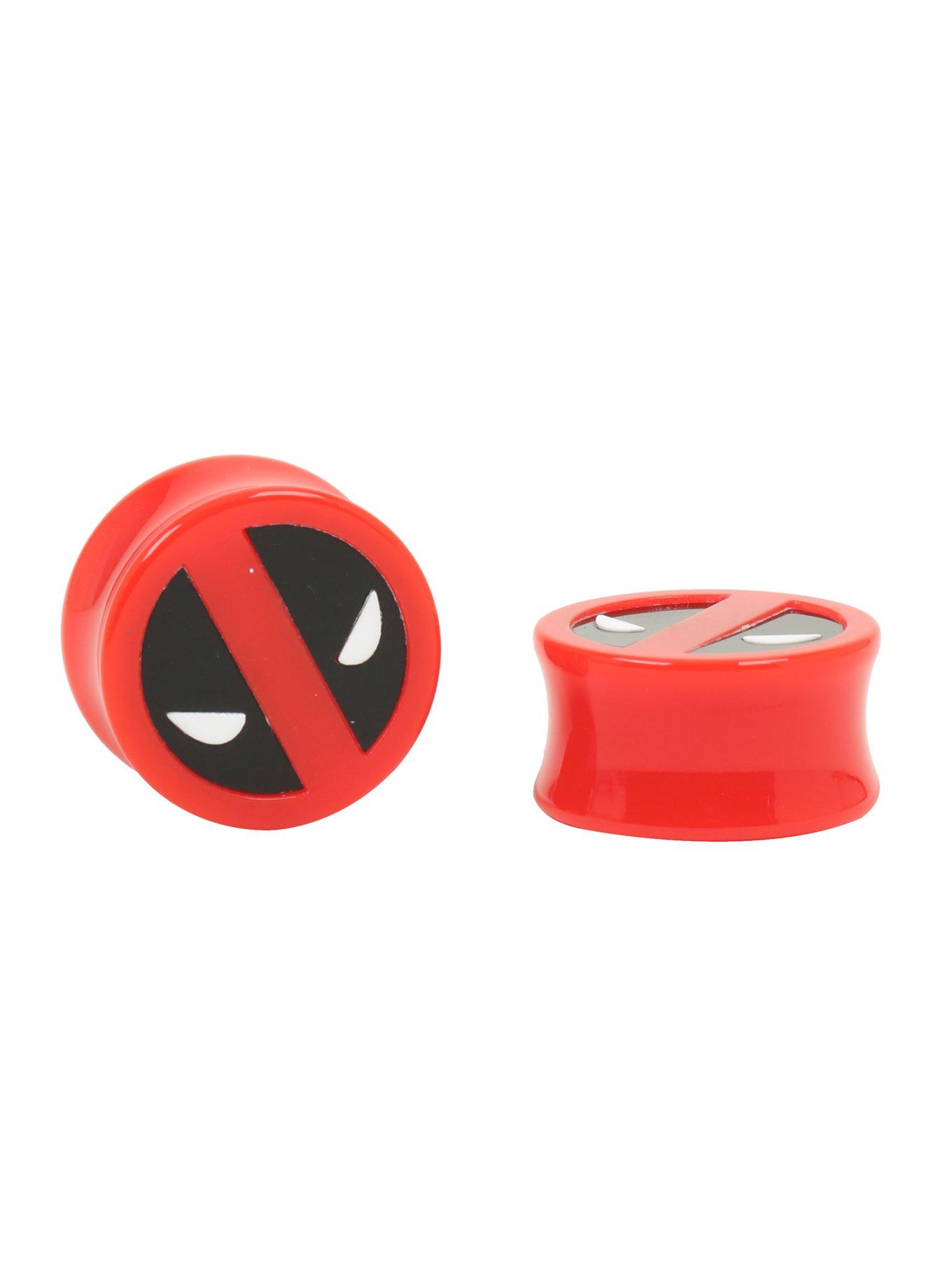 Acrylic Marvel Deadpool Enamel Filled Plug 2 Pack | Hot Topic