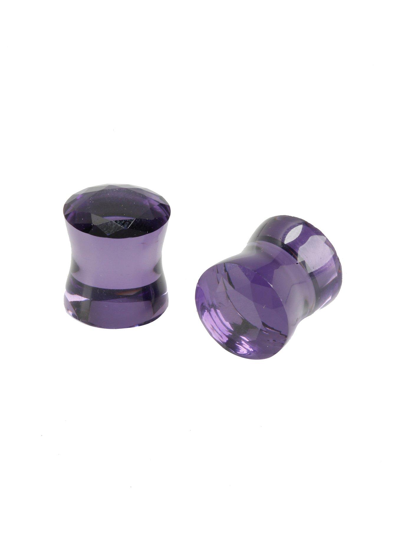 Acrylic Purple Faceted Plug 2 Pack | Hot Topic