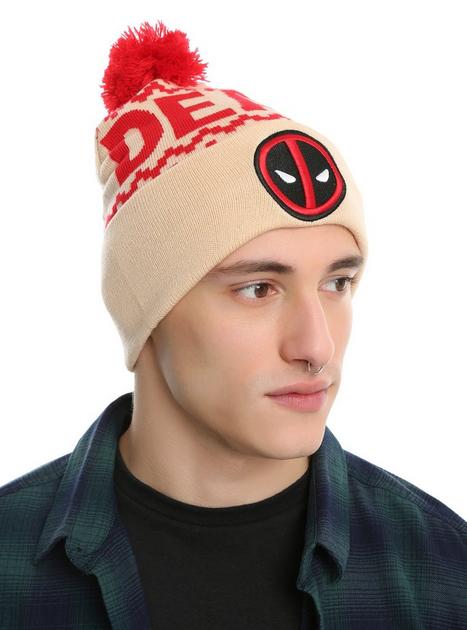 Marvel Deadpool Sweater Pom Beanie | Hot Topic