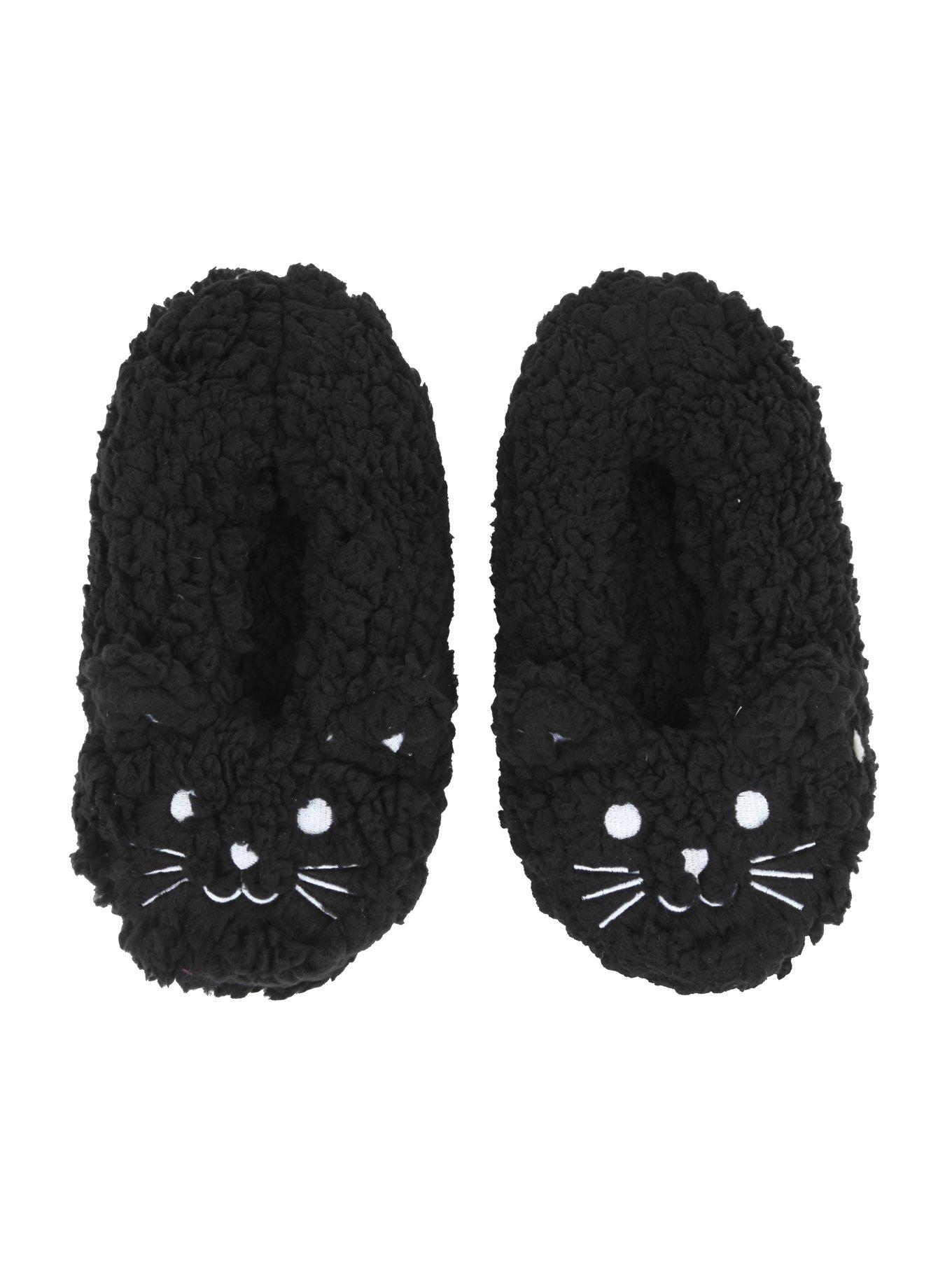 Blackheart Black Cat Cozy Slippers | Hot Topic