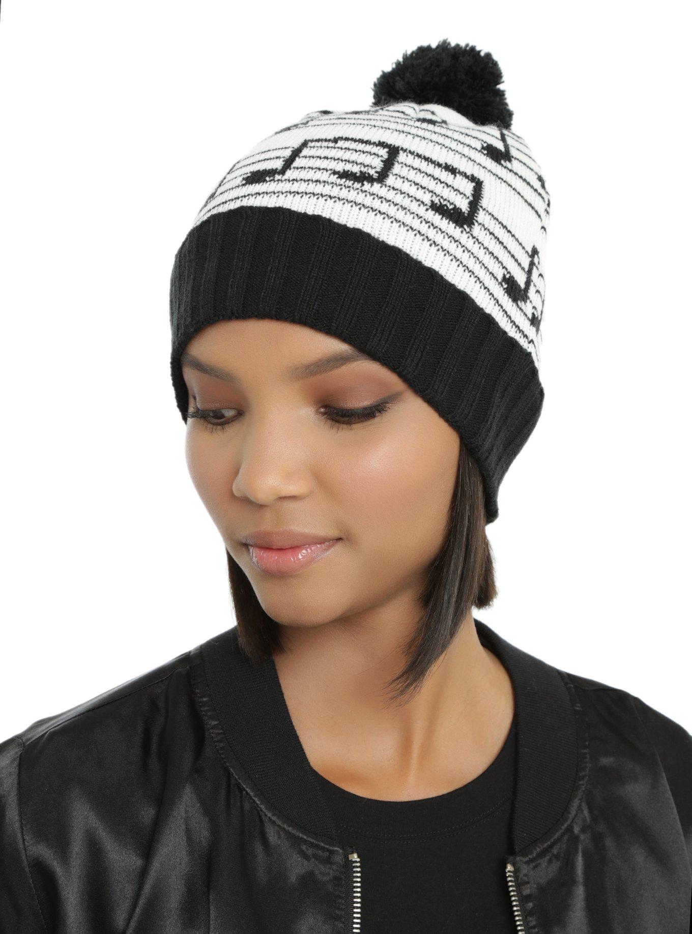 Music Note Intarsia Knit Pom Beanie | Hot Topic