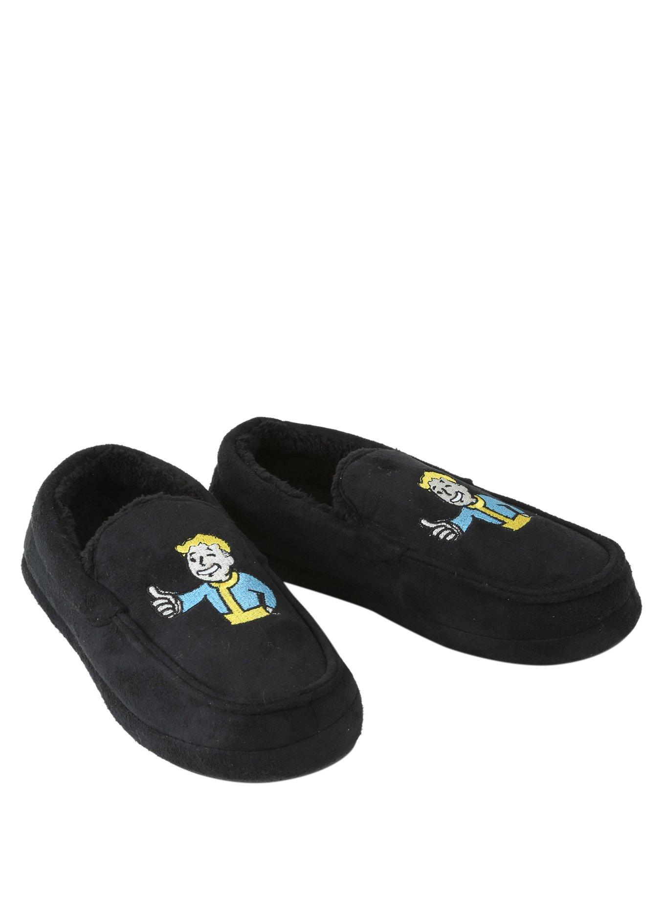 Fallout Vault Boy Thumbs Up Guys Moccasin Slippers | Hot Topic