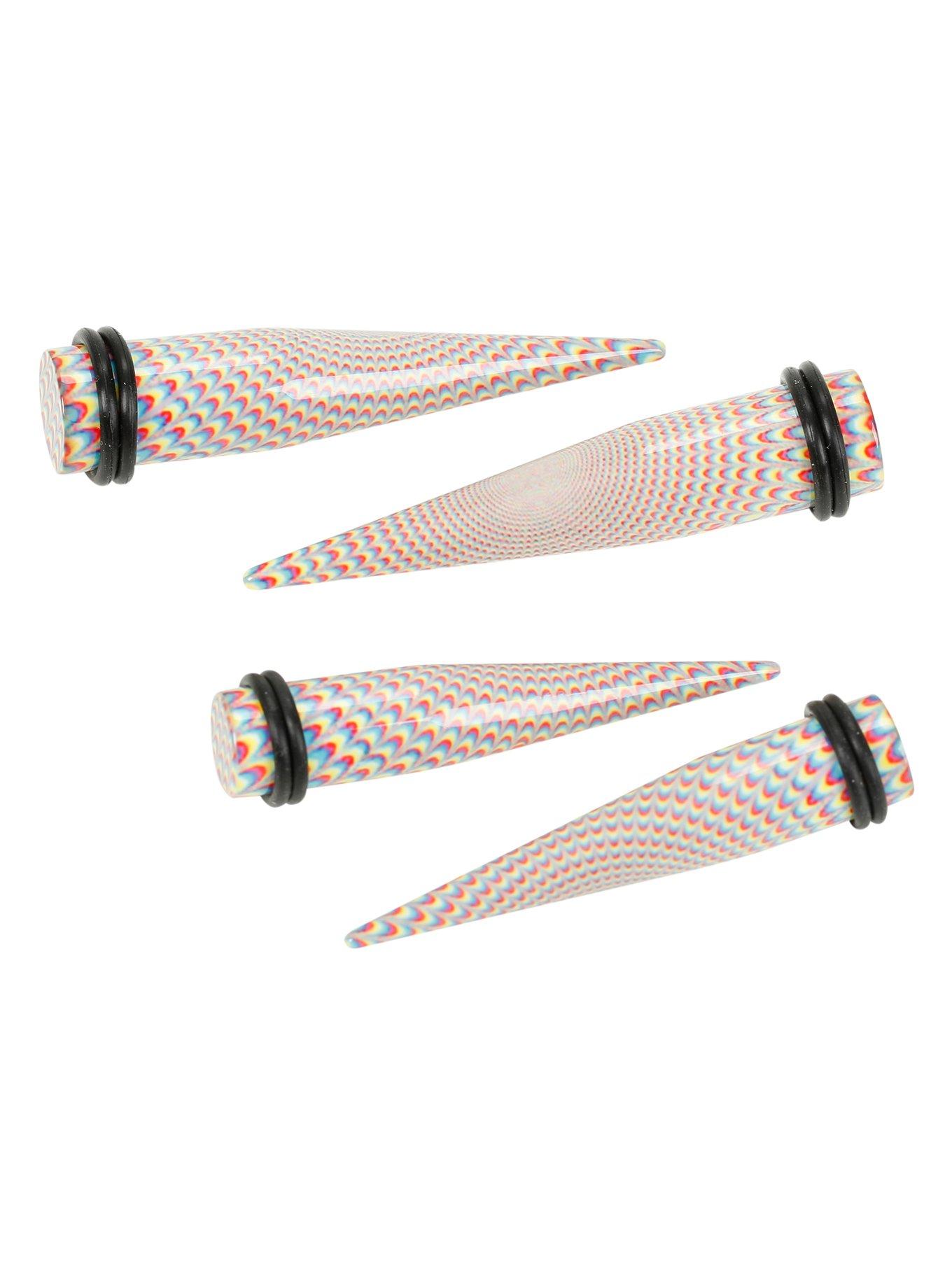 Acrylic Geometric Pattern Taper 4 Pack | Hot Topic