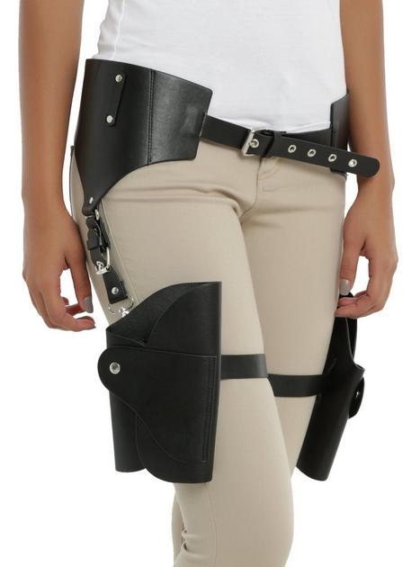 Black Faux Leather Double Leg Holster | Hot Topic