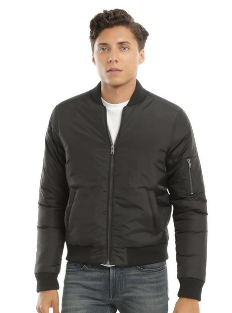 Guys Black Bomber Jacket | Hot Topic