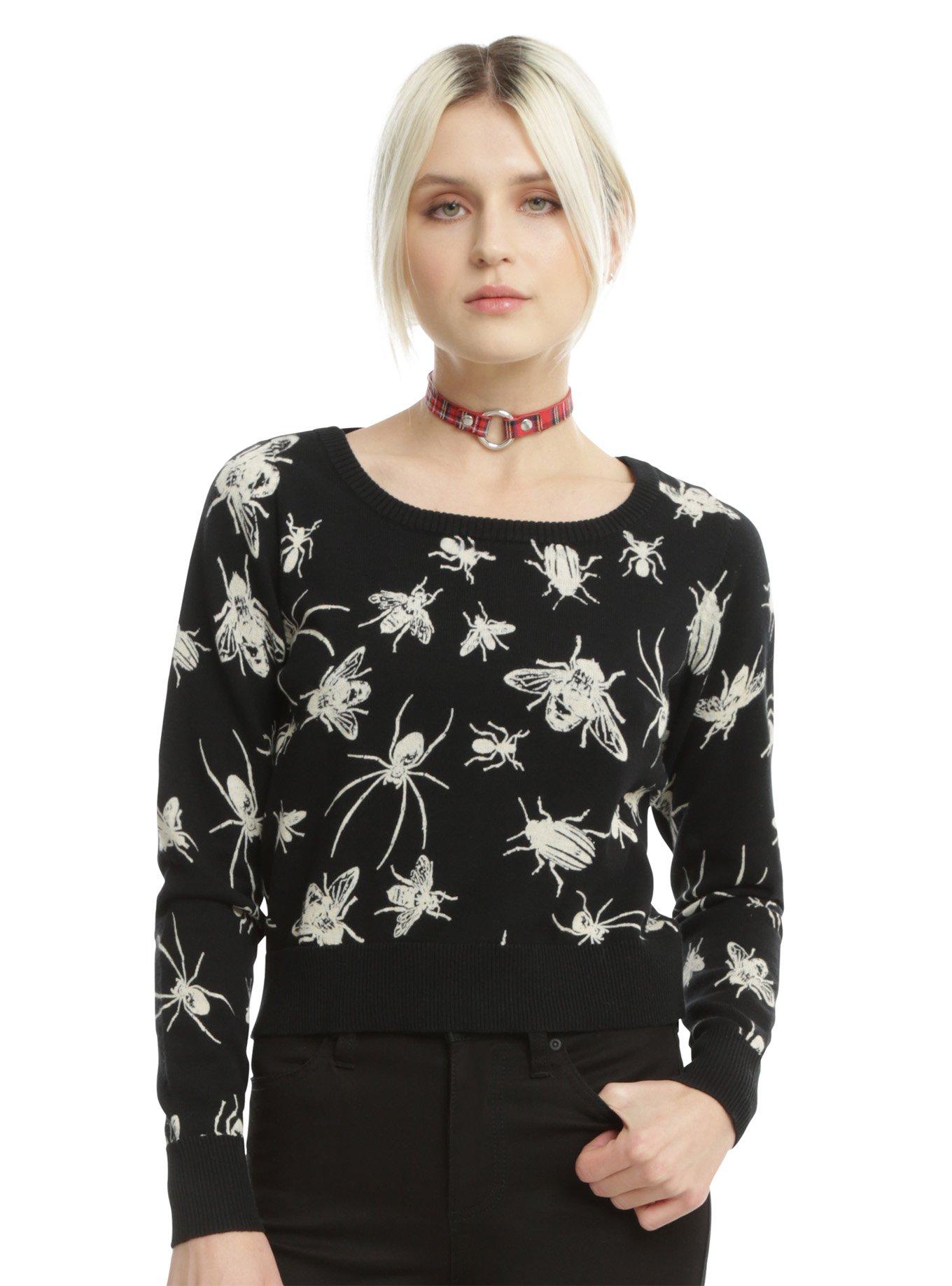 Black Bug Intarsia Knit Girls Sweater | Hot Topic