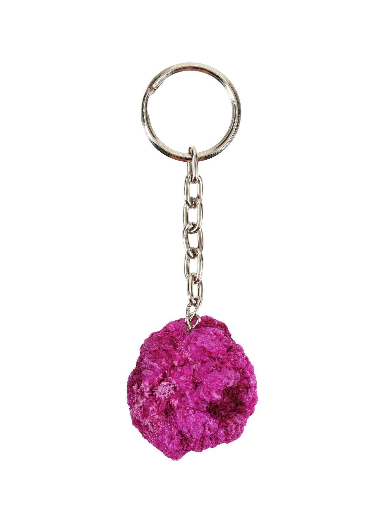Fuchsia Agate Stone Key Chain | Hot Topic