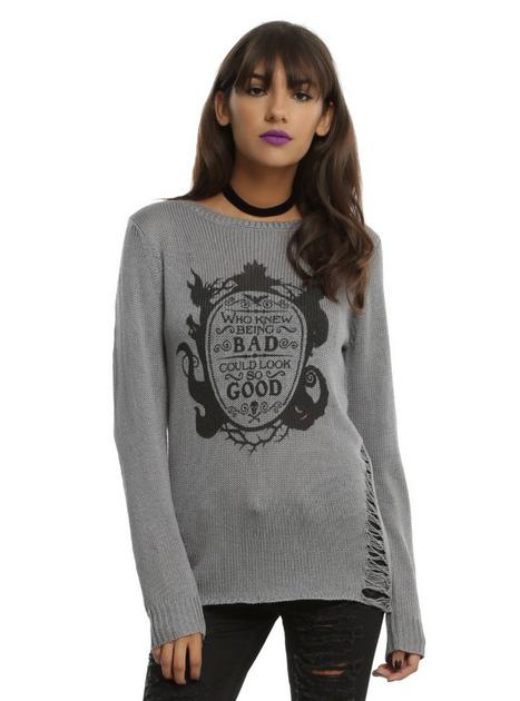 Disney Villains Destructed Girls Sweater | Hot Topic