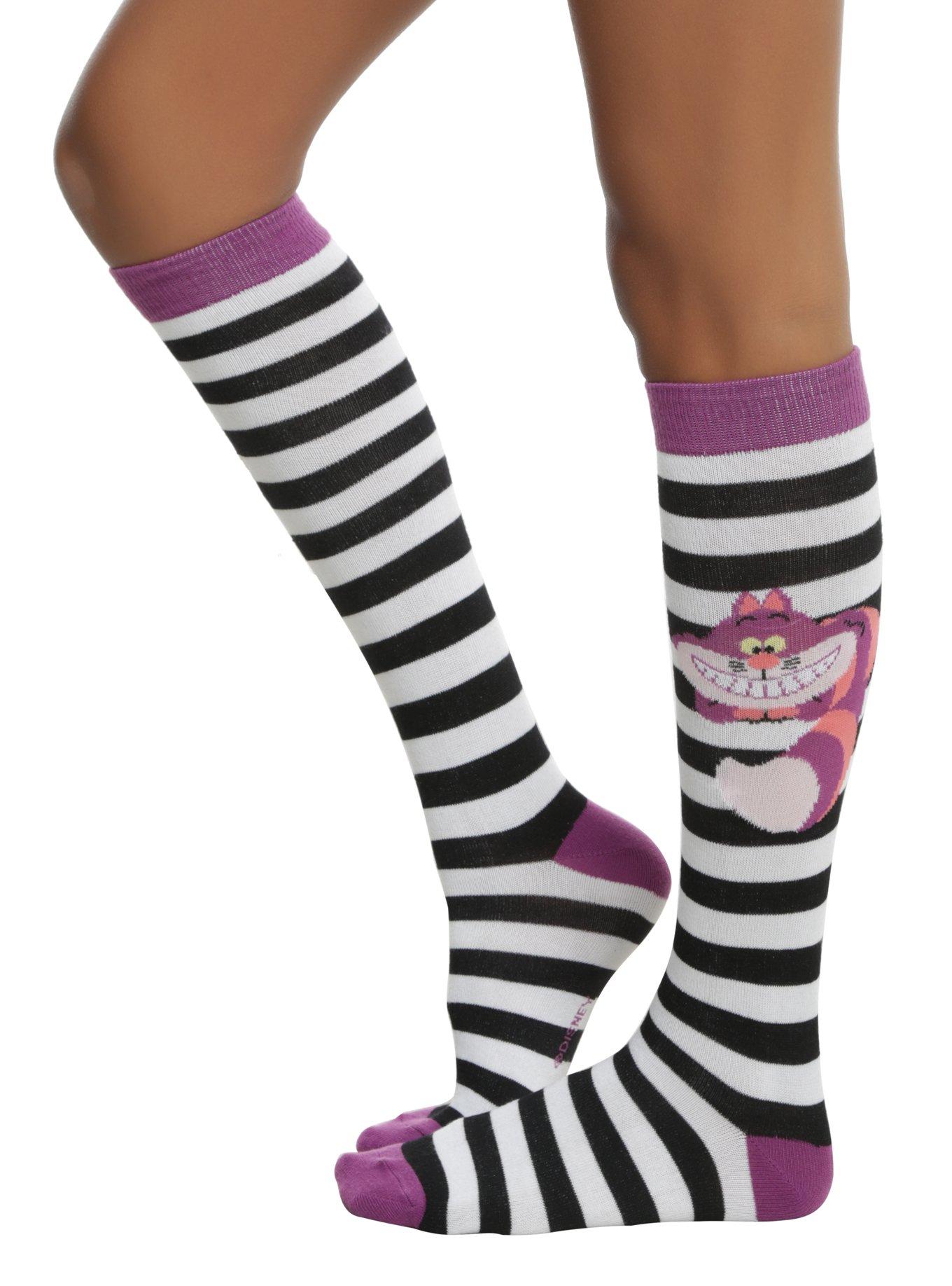 Disney Alice In Wonderland Cheshire Cat Knee-High Socks | Hot Topic