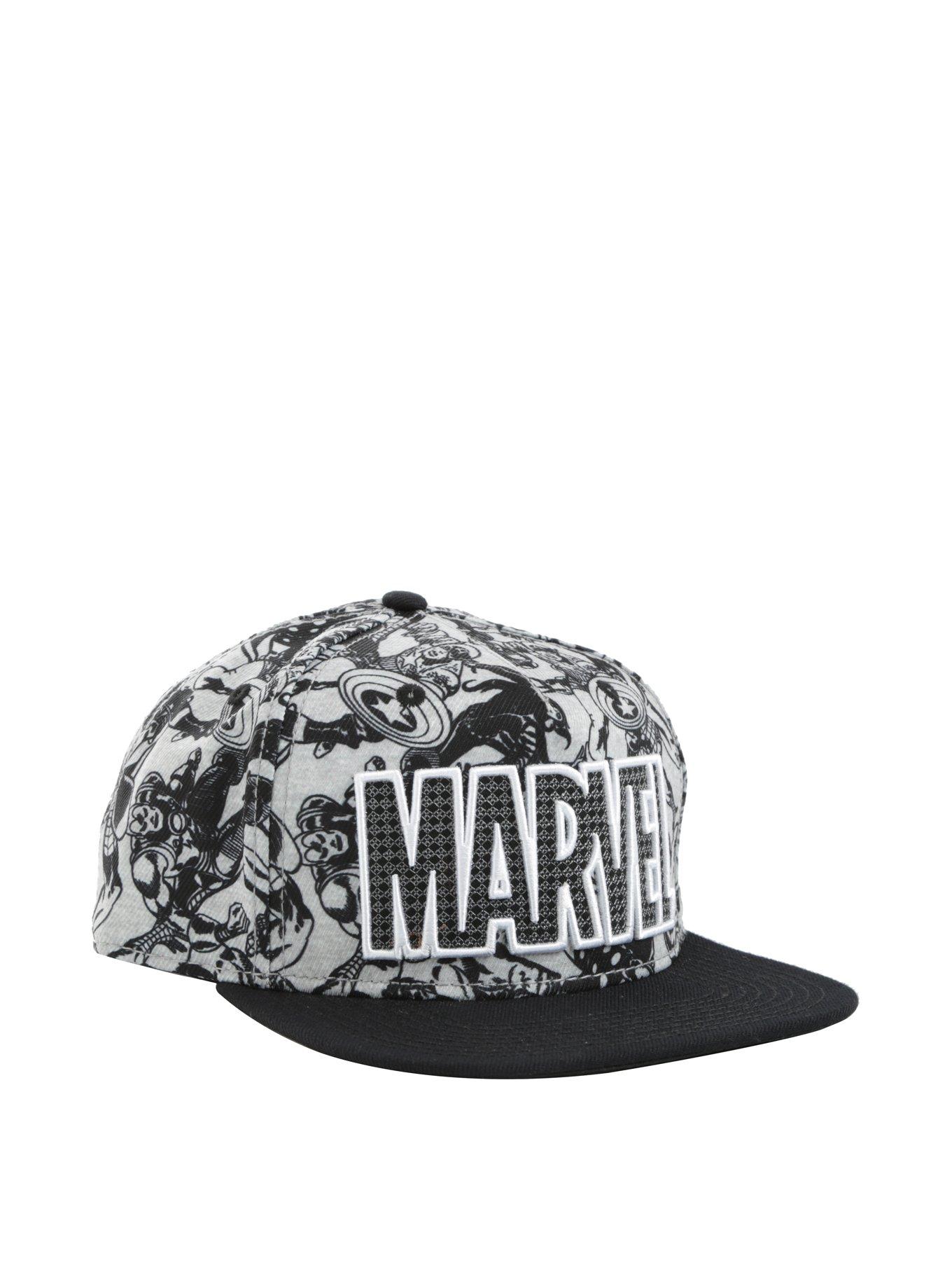 Marvel Logo Comic Print Snapback Hat | Hot Topic