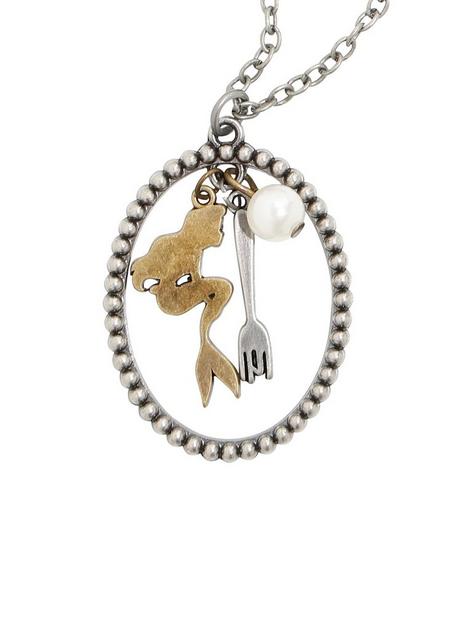 The Little Mermaid Ariel Cameo Charm Cluster Necklace | Hot Topic