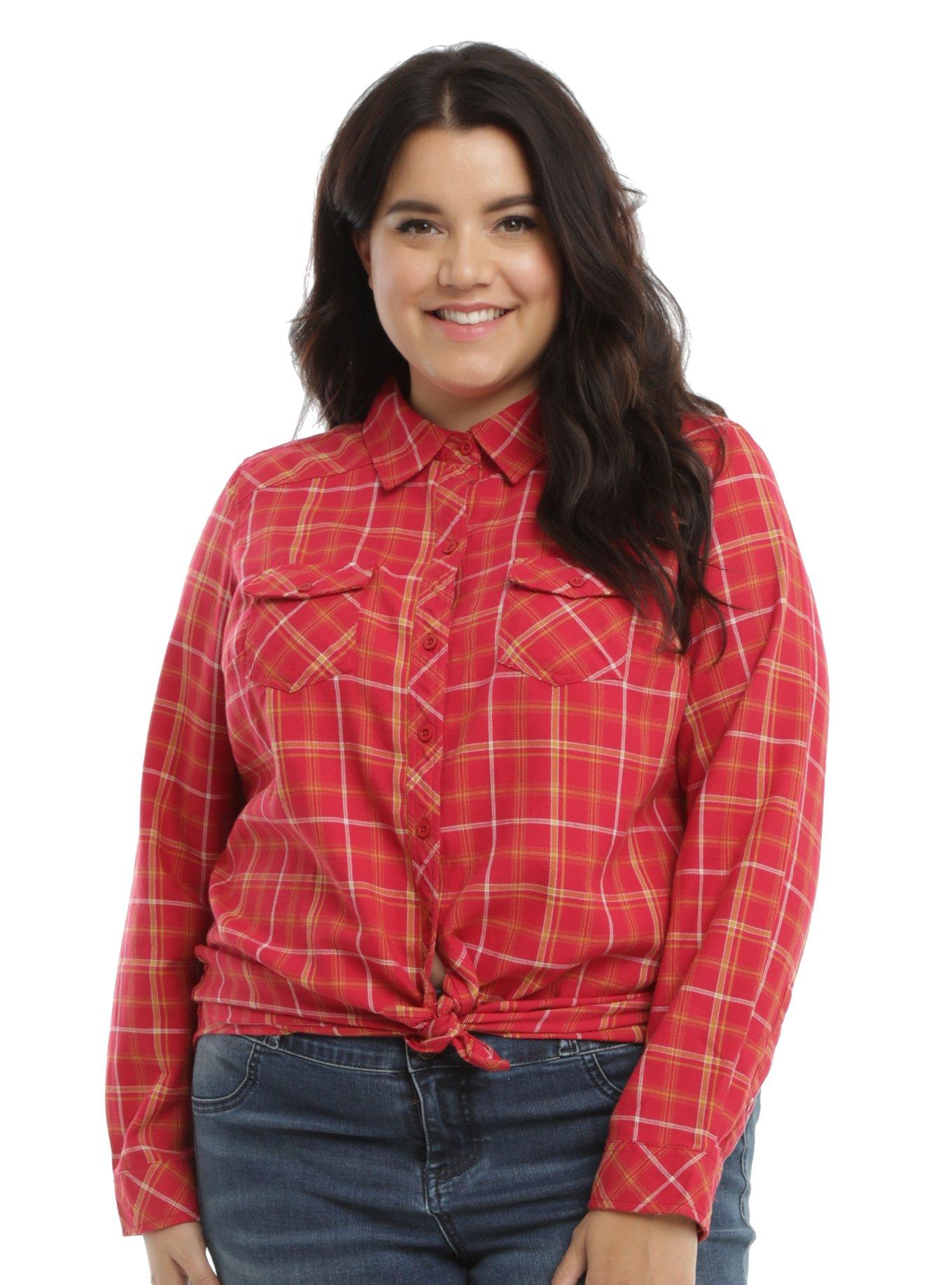 Harry Potter Gryffindor Plaid Girls Woven Button Up Plus Size Hot Topic