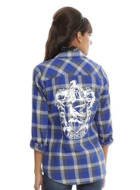 Harry Potter Ravenclaw Plaid Girls Woven Button-Up | Hot Topic