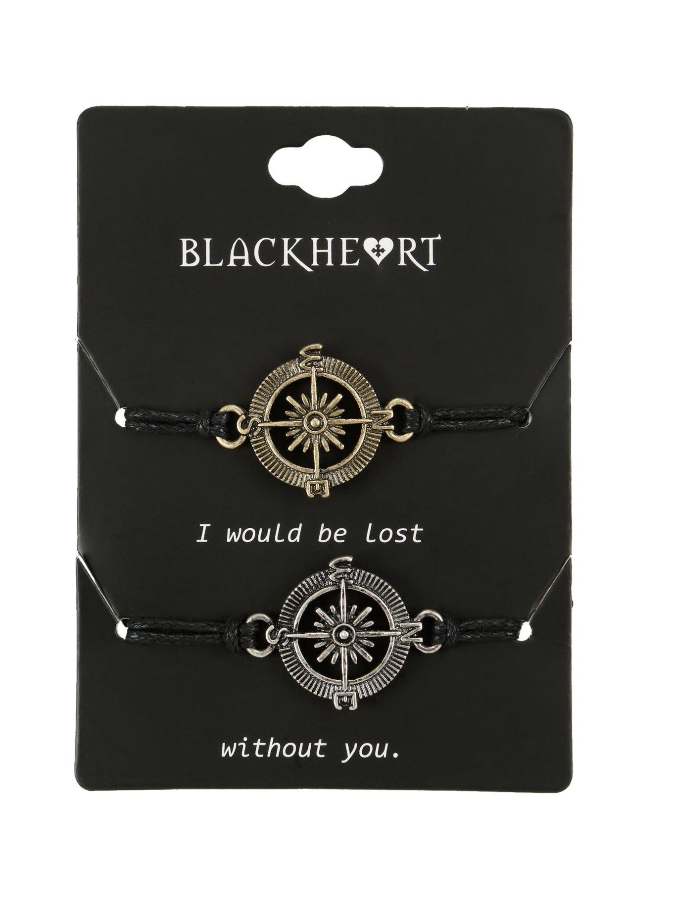 Blackheart Compass Best Friend Cord Bracelet Set | Hot Topic