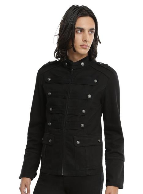 Tripp Black Button Front Flap Pocket Jacket | Hot Topic